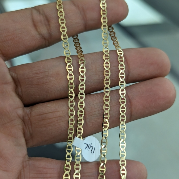 Unbrand | Jewelry | 4kt Real Solid Gold Mariner Chain 31mm 22 Inches ...